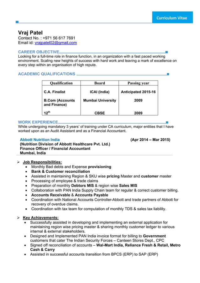 Resume - Patel Vraj | PDF