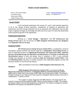 Hari Krishna Resume | DOCX