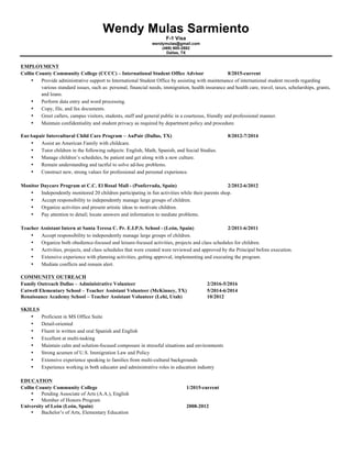 Wendy_Mulas_Sarmiento_Résumé | PDF | Professional School | Postgraduate ...