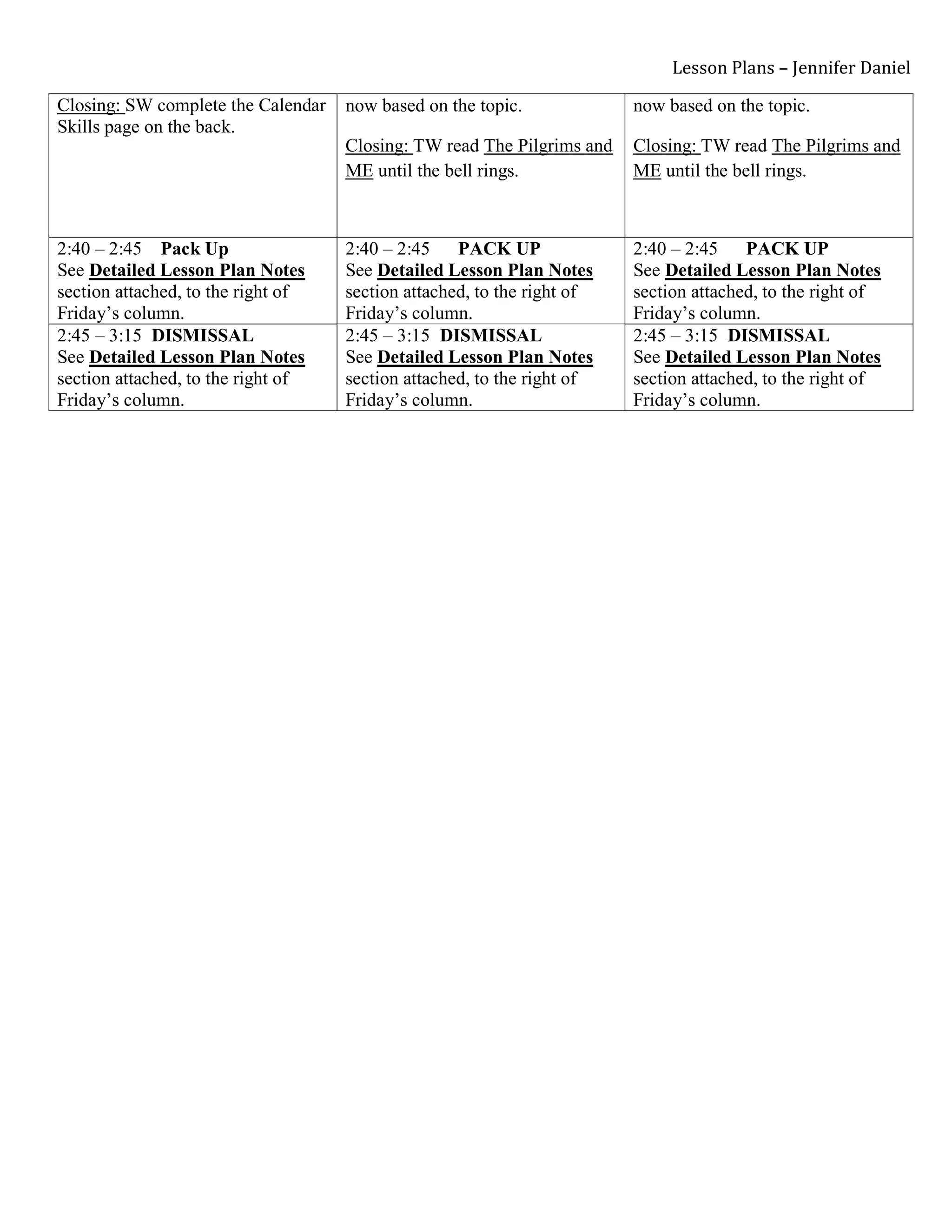 Kindergarten Lesson Plan Example | PDF