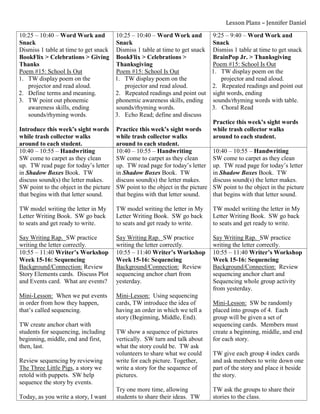 Kindergarten Lesson Plan Example | PDF