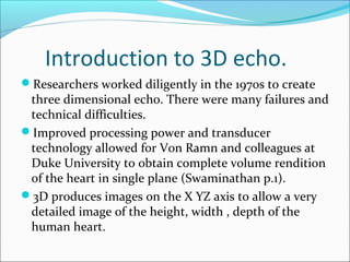 Three Dimensional Echocardiography | PPT