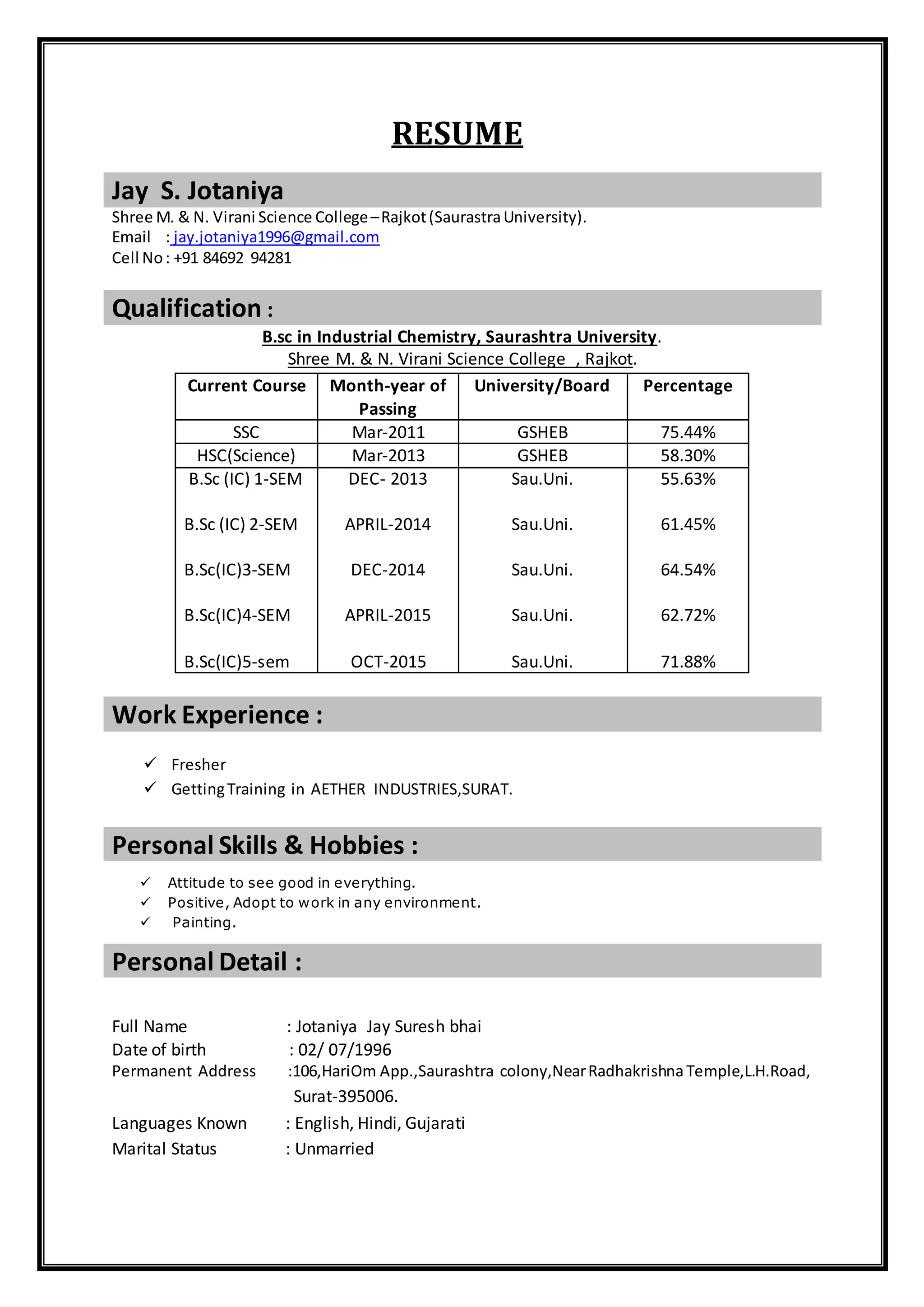 JAY Update RESUME.. | PDF