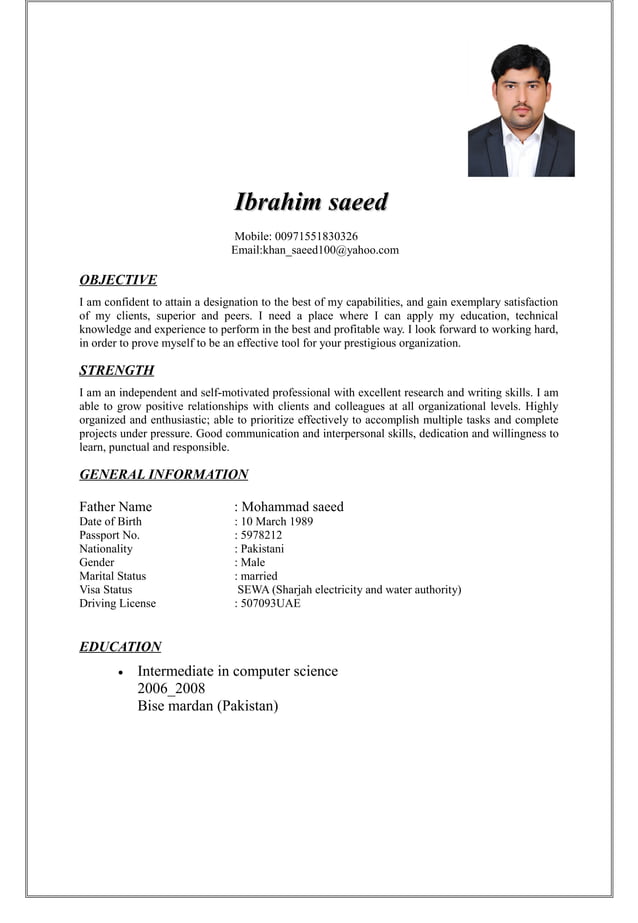 Ibrahim cv | PDF