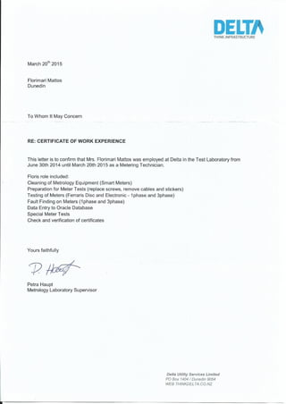 Delta Experience - Certificate of Employment | PDF