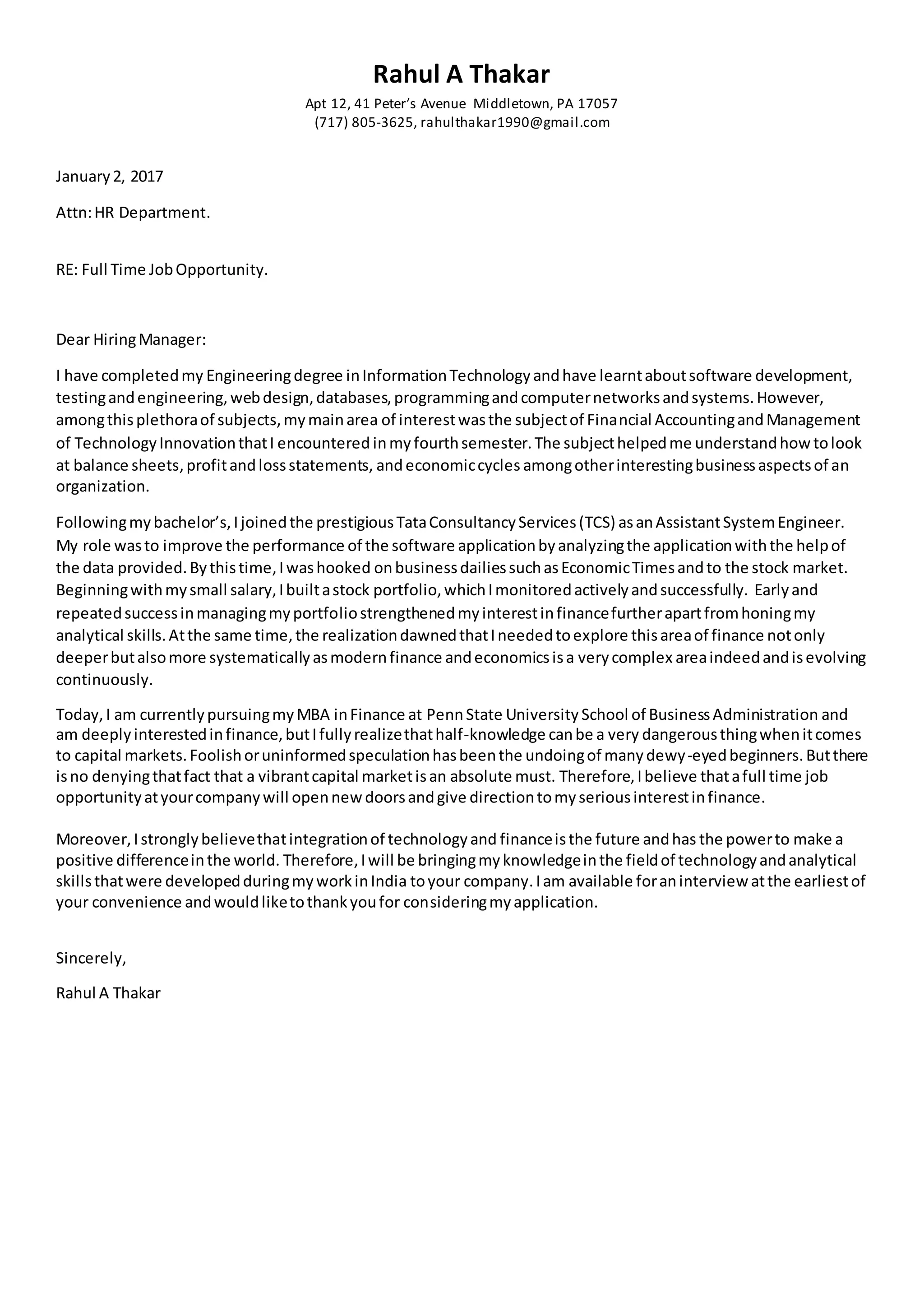 Linkedin cover letter | PDF