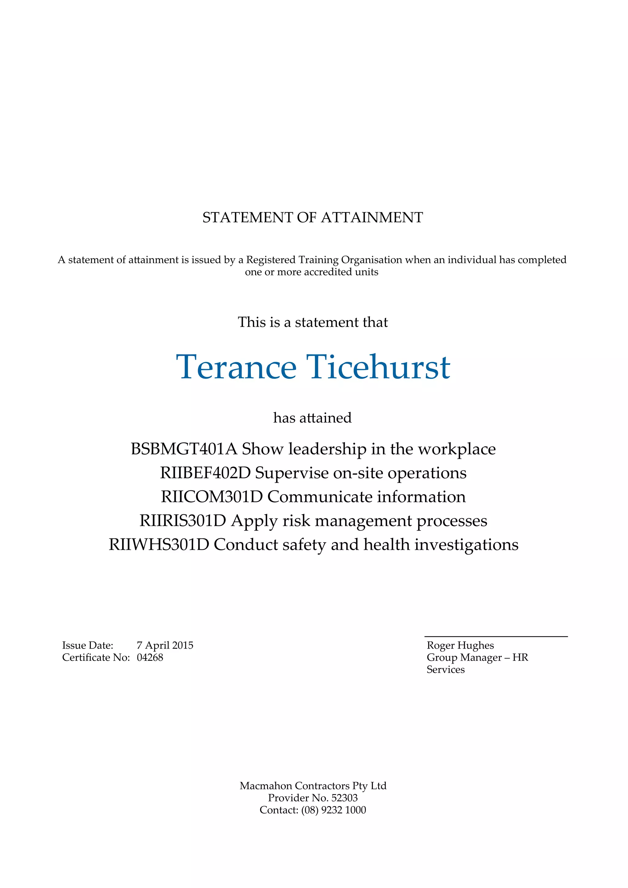 TICEHURST, Terry - SOA LFP | PDF