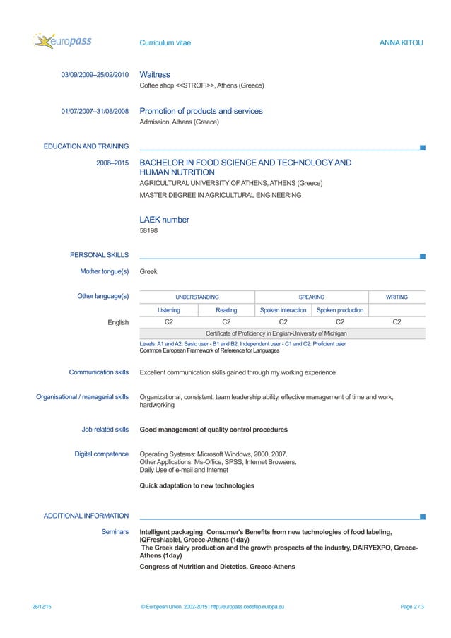 ΚΙΤΟU ANNA CV-EN | PDF