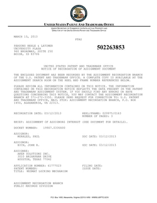 004_19907 033US00_Notice of Recordation of Assignment | PDF