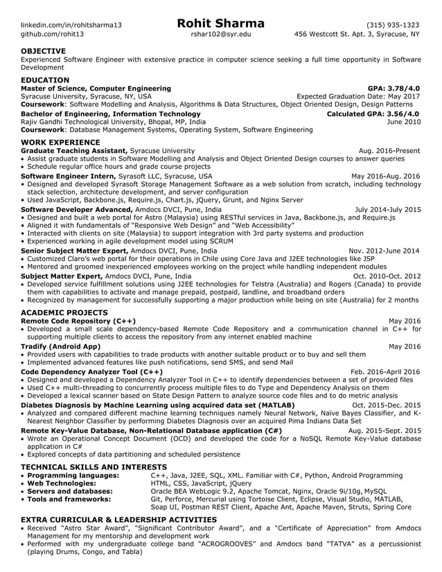 RohitSharmaResume | PDF