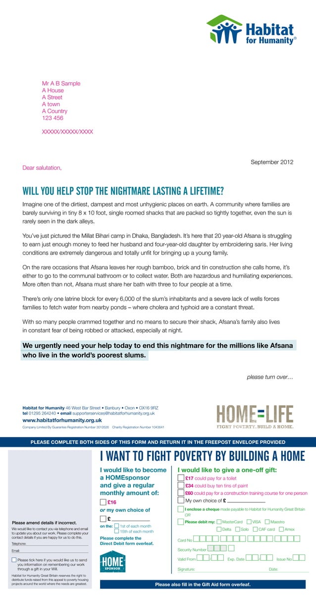 Autumn Appeal Letter Habitat for Humanity | PDF