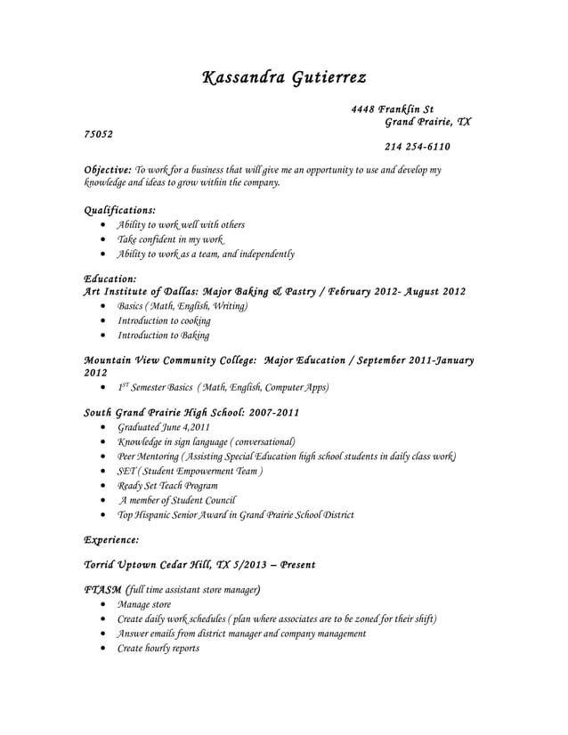 Kassandra resume | DOC