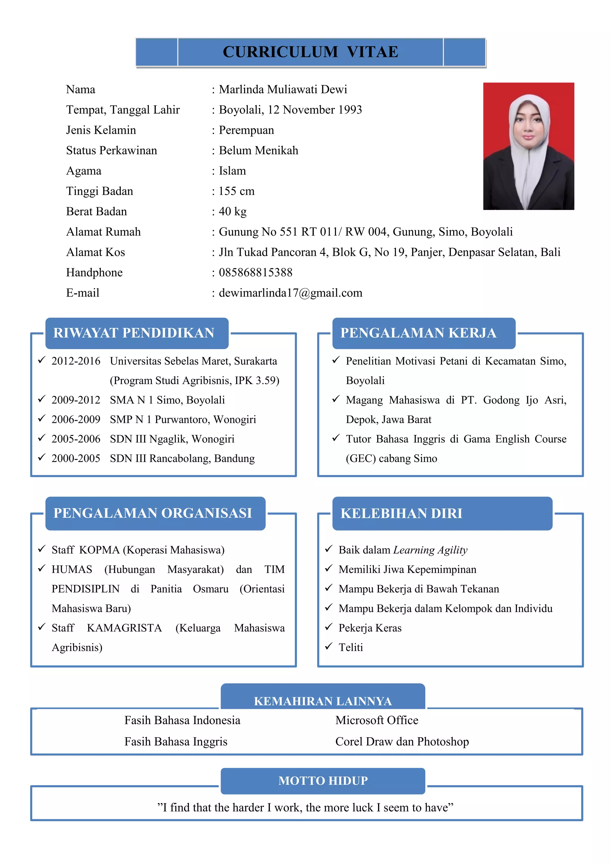 CURRICULUM VITAE MARLINDA | PDF