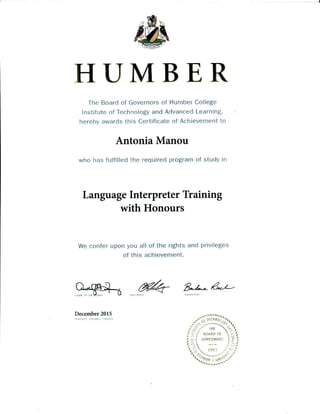 Language Interpreter Training Certificate | PDF