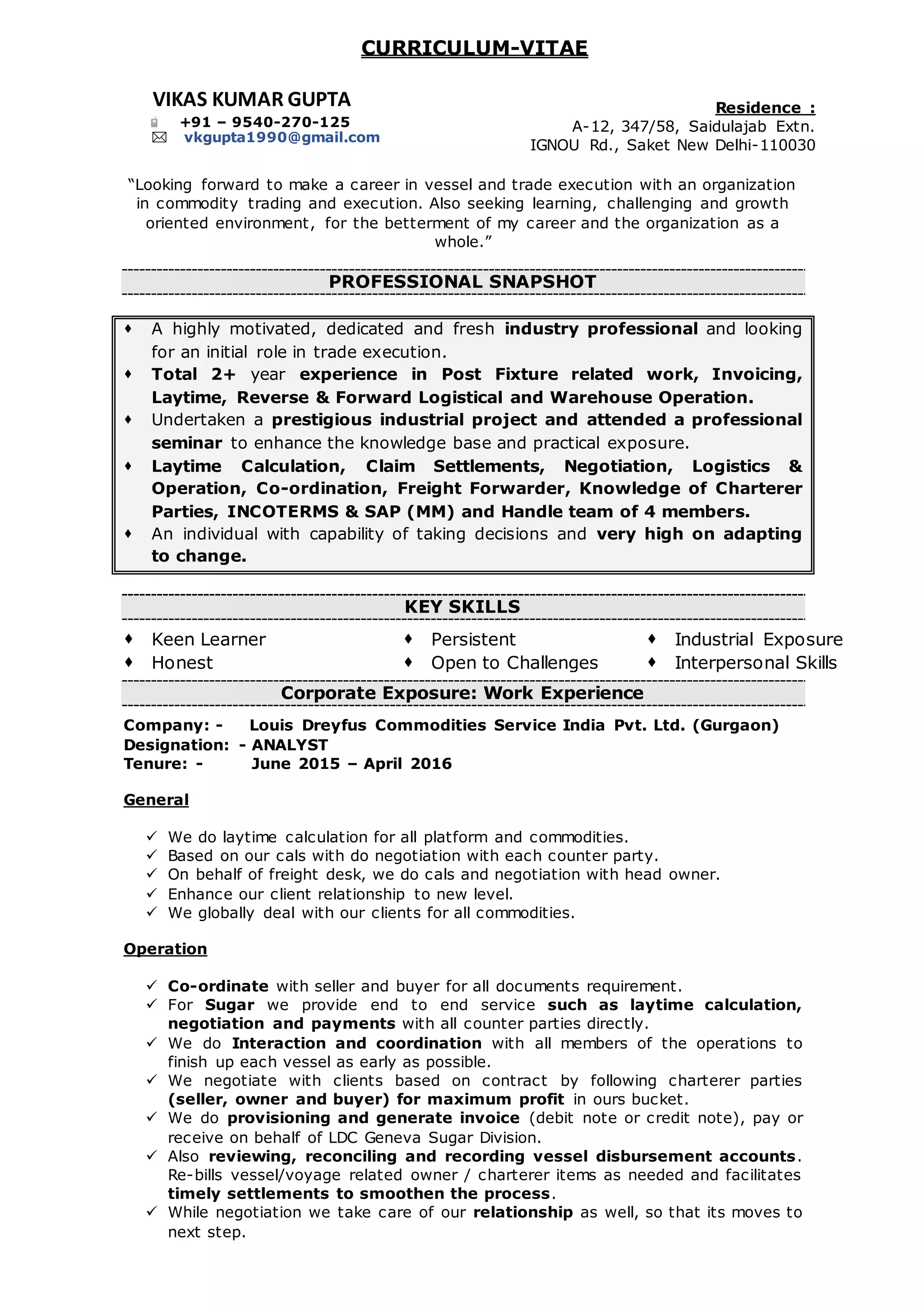 Vikas_Kumar_Gupta_Resume | DOCX