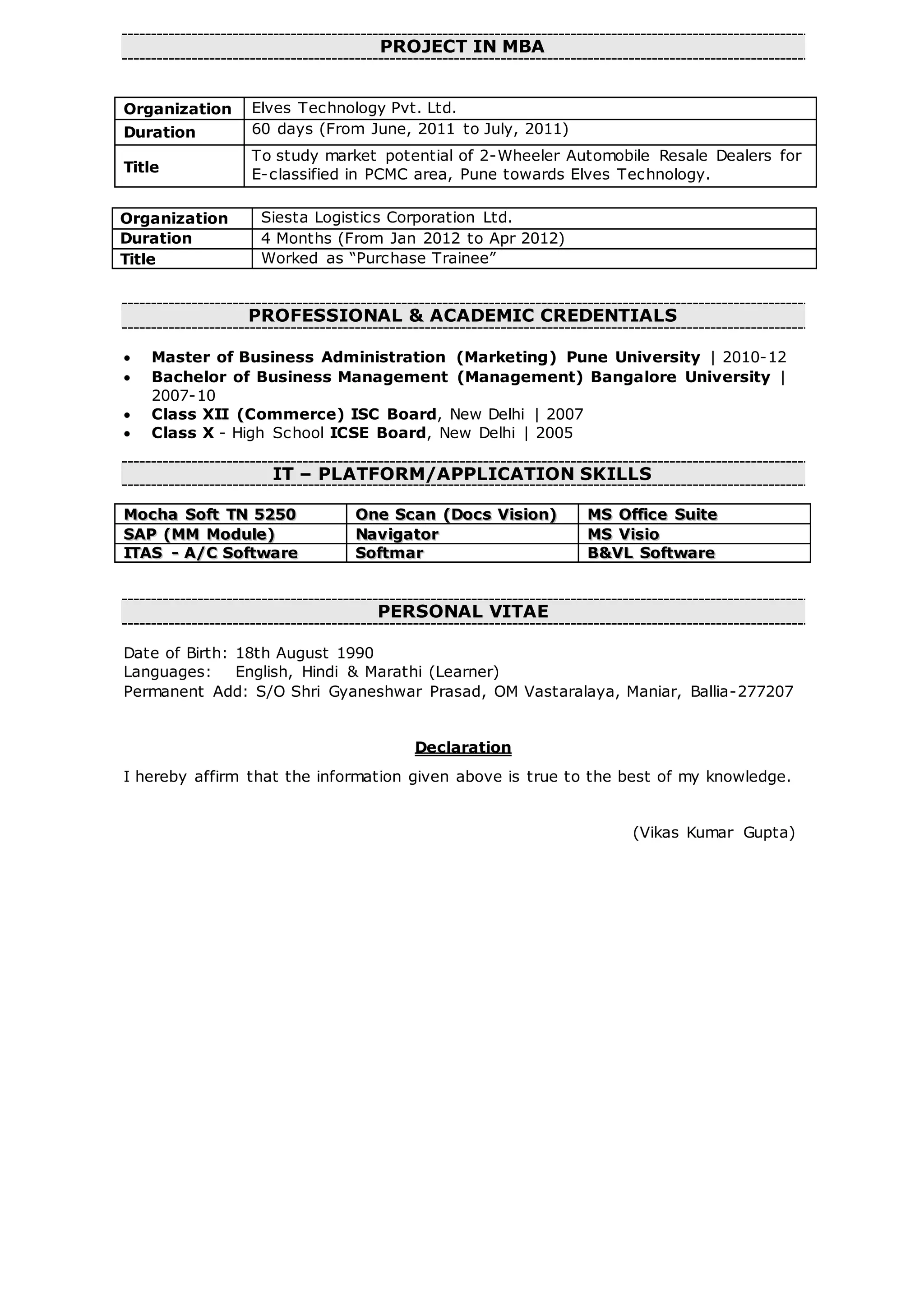 Vikas_Kumar_Gupta_Resume | DOCX