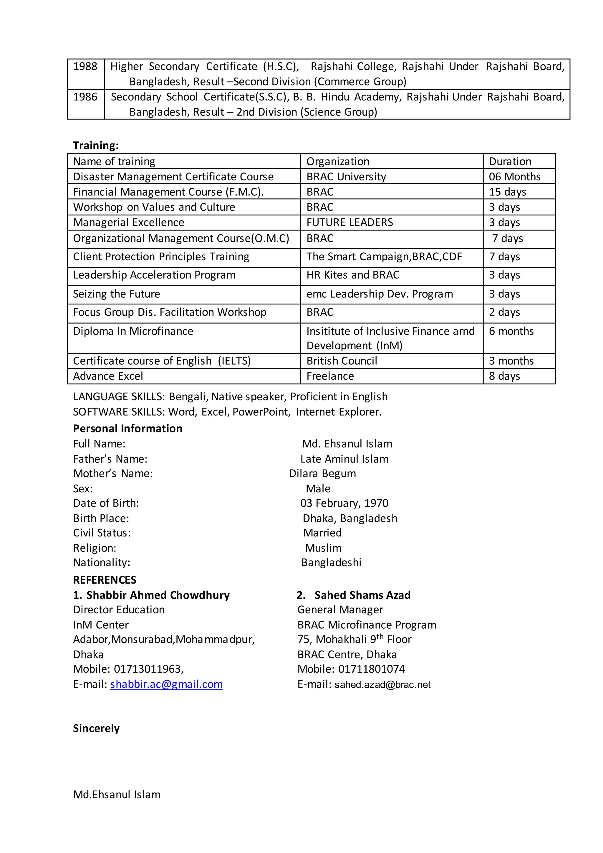 CV Ehsanul Islam | DOCX