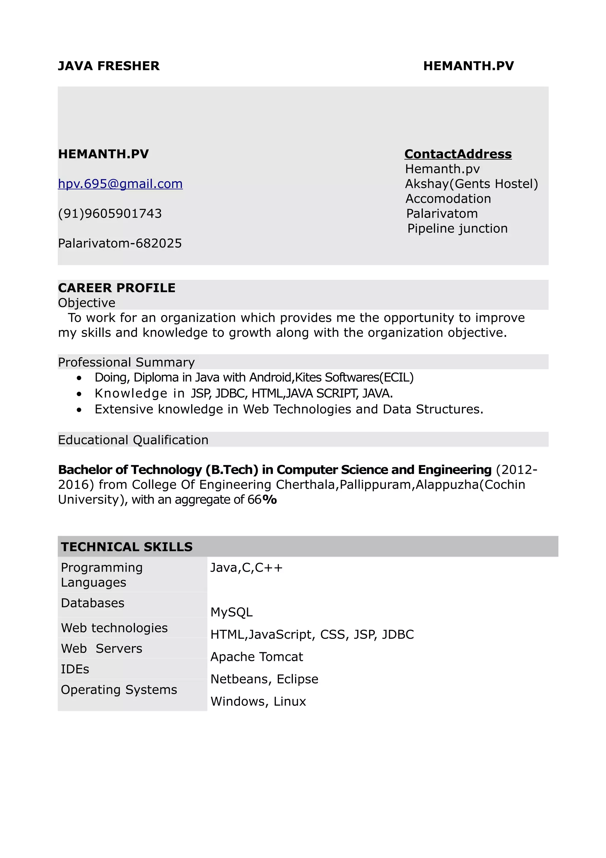 Hemanth.Resume | PDF