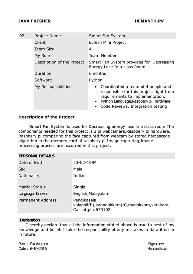 Hemanth.Resume | PDF