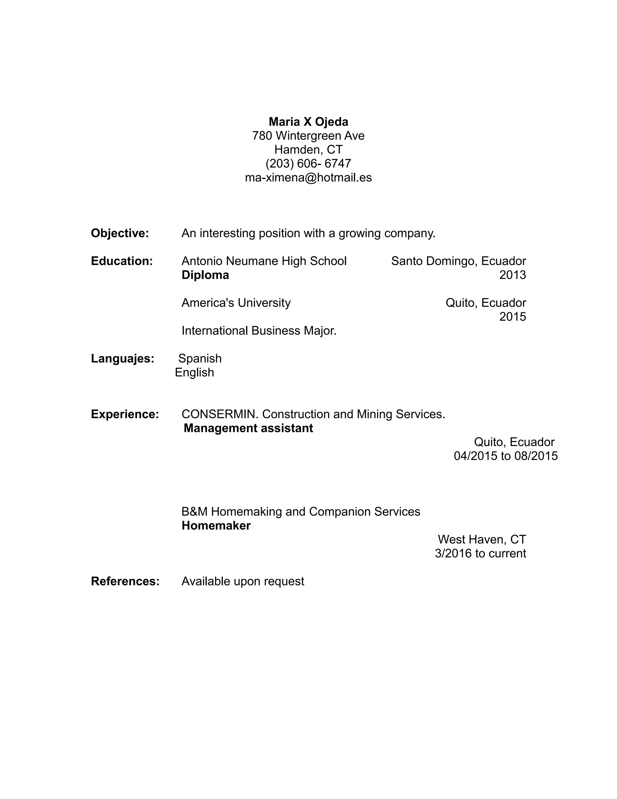 ResumeMaria act | PDF