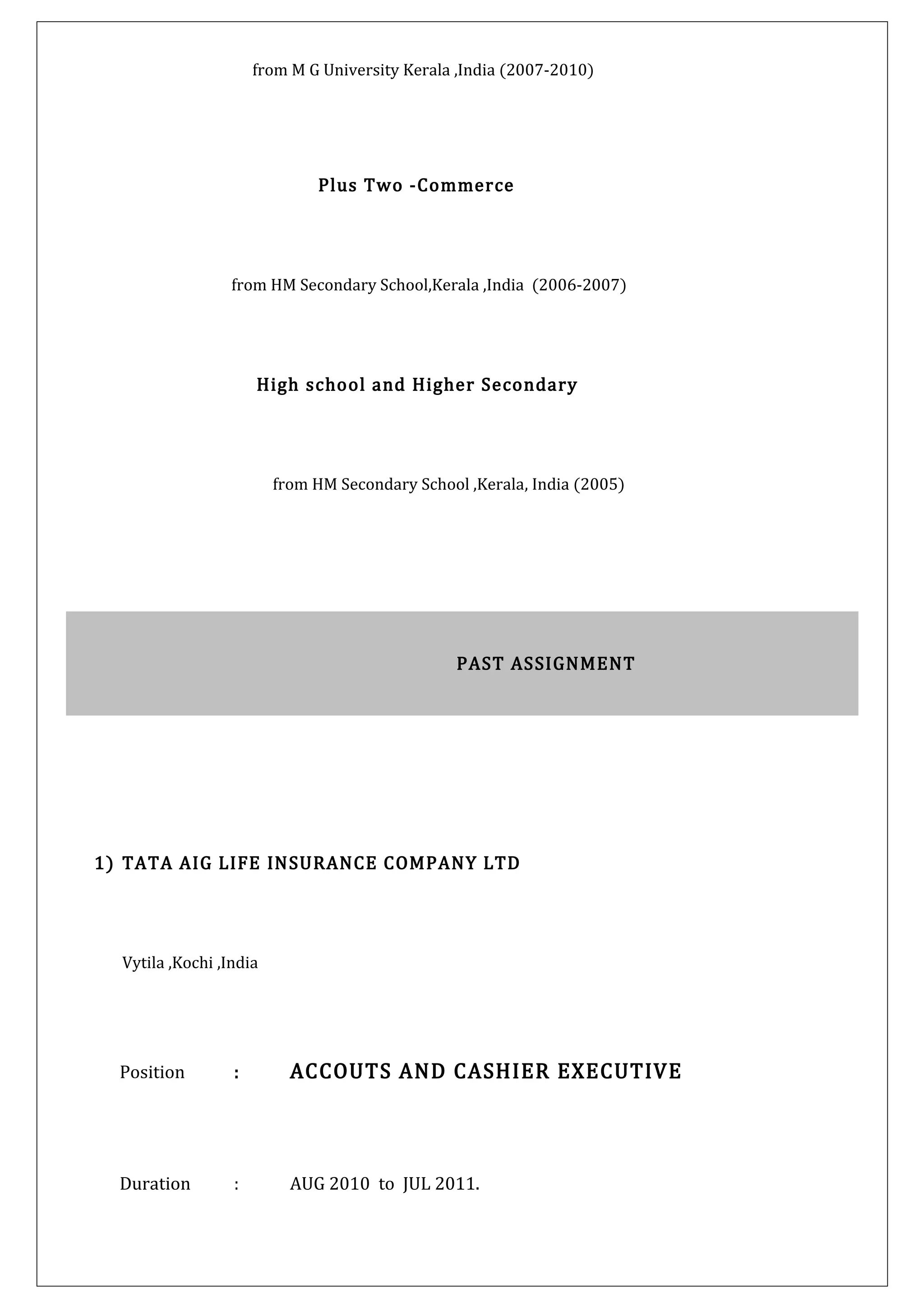RESUME OF ANSHAD | DOC | Human Resources | Business