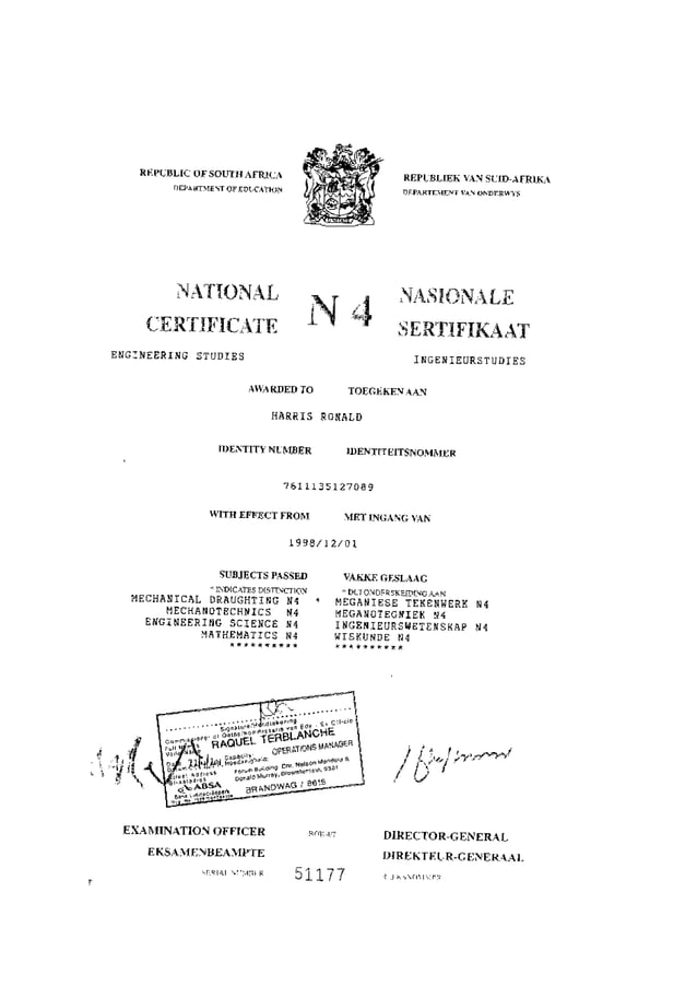N4 Certificate | DOCX