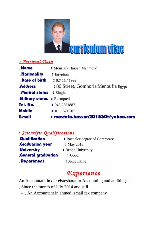 Mostafa Hassan Cv Pdf