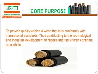 MicCom Cables and Wires Ltd Profile | PPTX