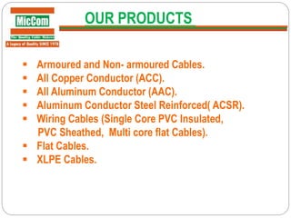 MicCom Cables and Wires Ltd Profile | PPTX