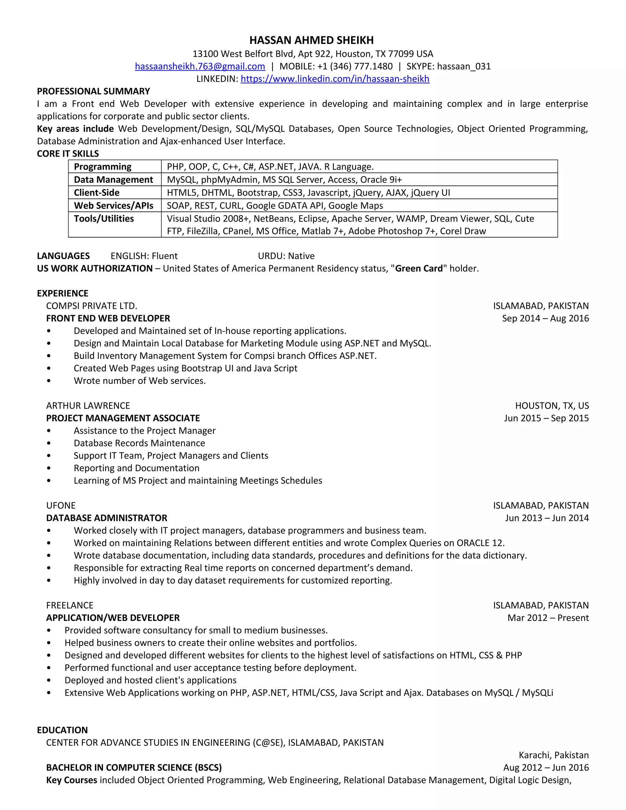 Hassan Sheikh Resume | PDF