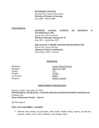 RESUME - REGISTERED NURSE | DOCX