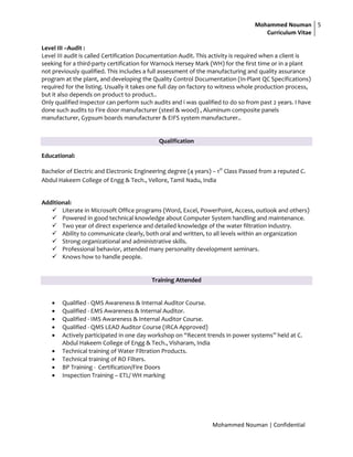CV Of Mohammed Nouman 2016 | PDF