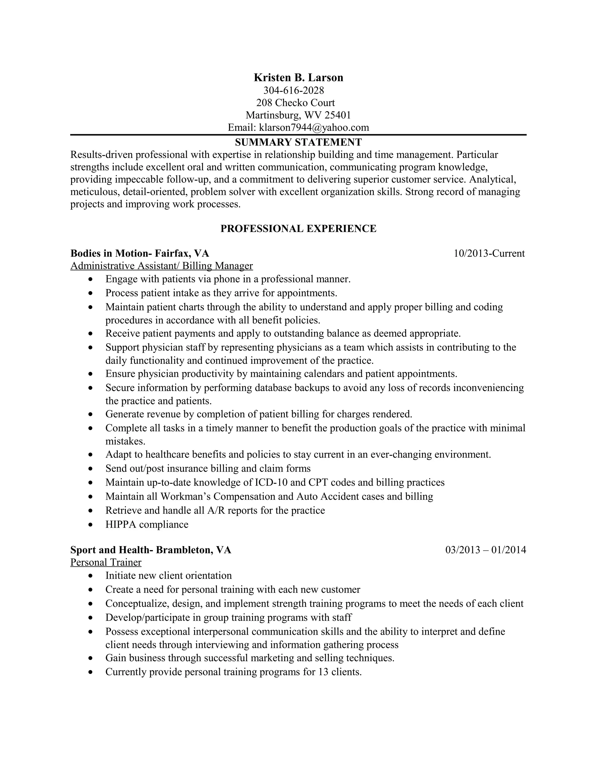 kristen larson resume (1) (1) | DOC