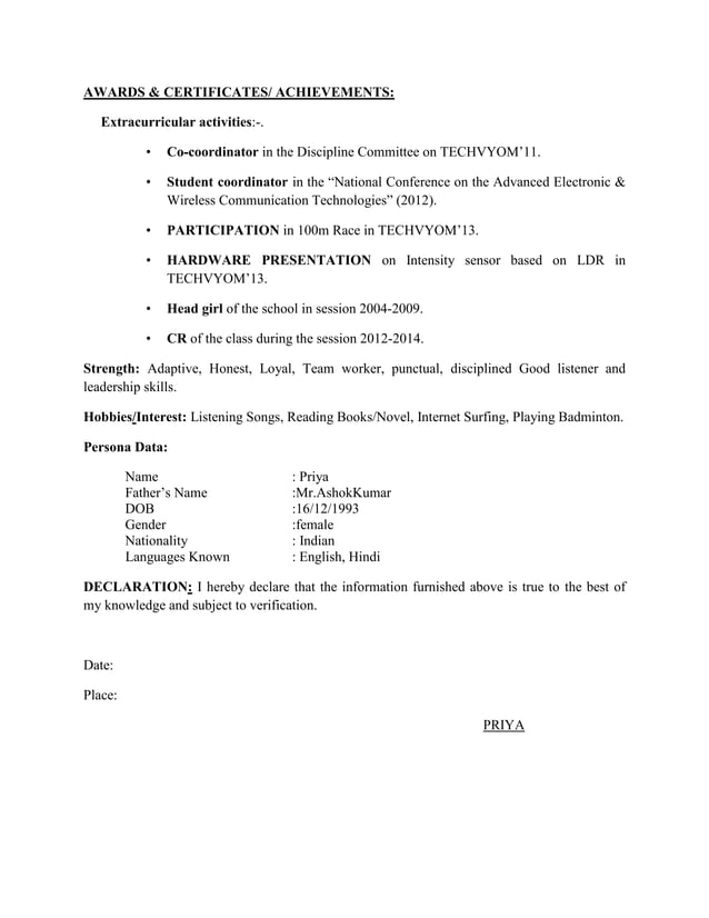 PRIYA resume update | PDF