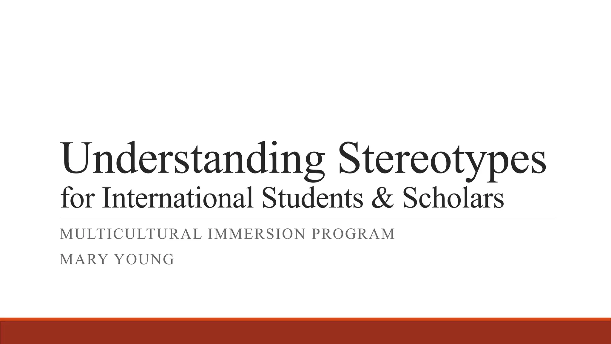 Understanding Stereotypes | PPT