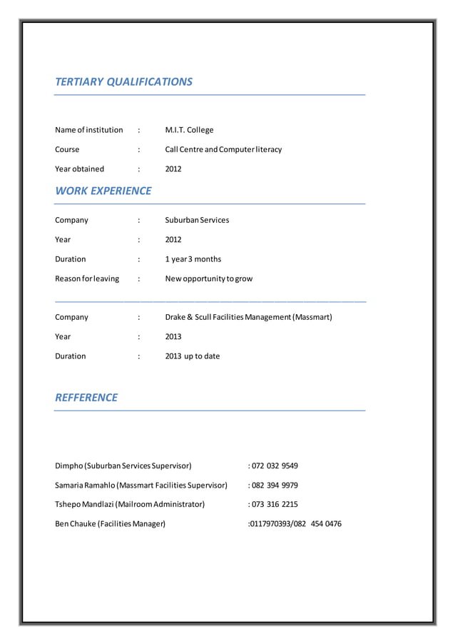 Curriculum Vitae Of Brian Mtakati Pdf