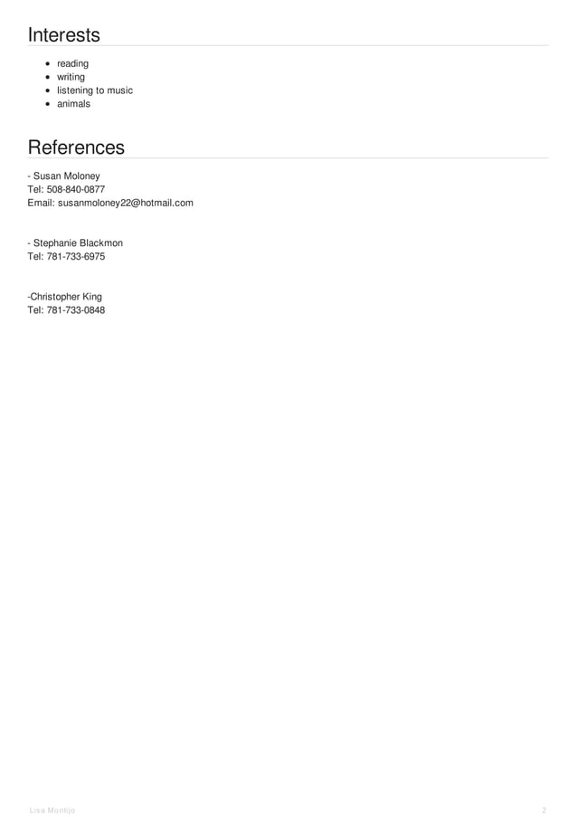 Lisa's Resume | PDF | Education