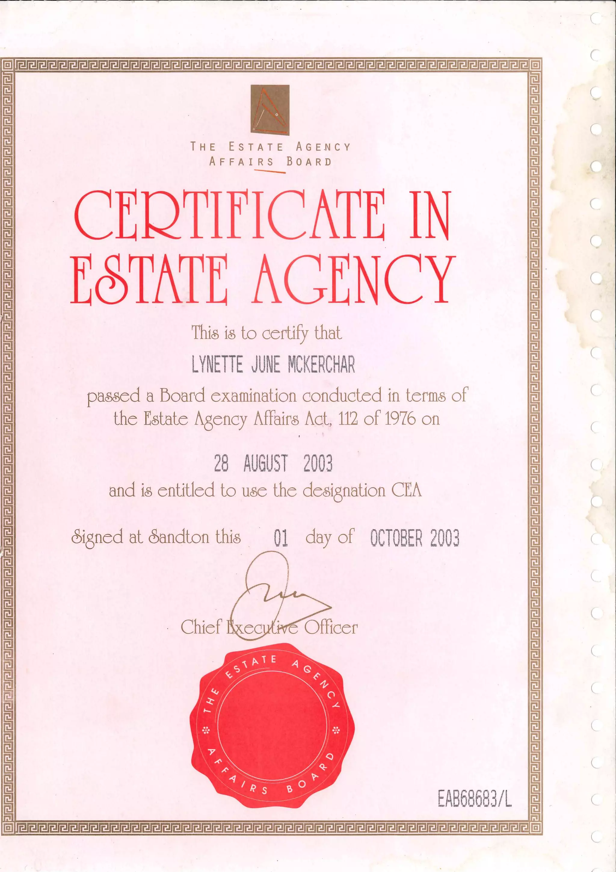 Certificate in Estate Agency | PDF