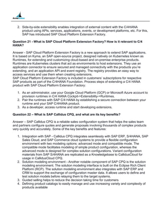 SAP C/4HANA FAQ's | PDF