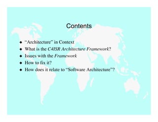 C4ISR architectures and software architectures | PDF