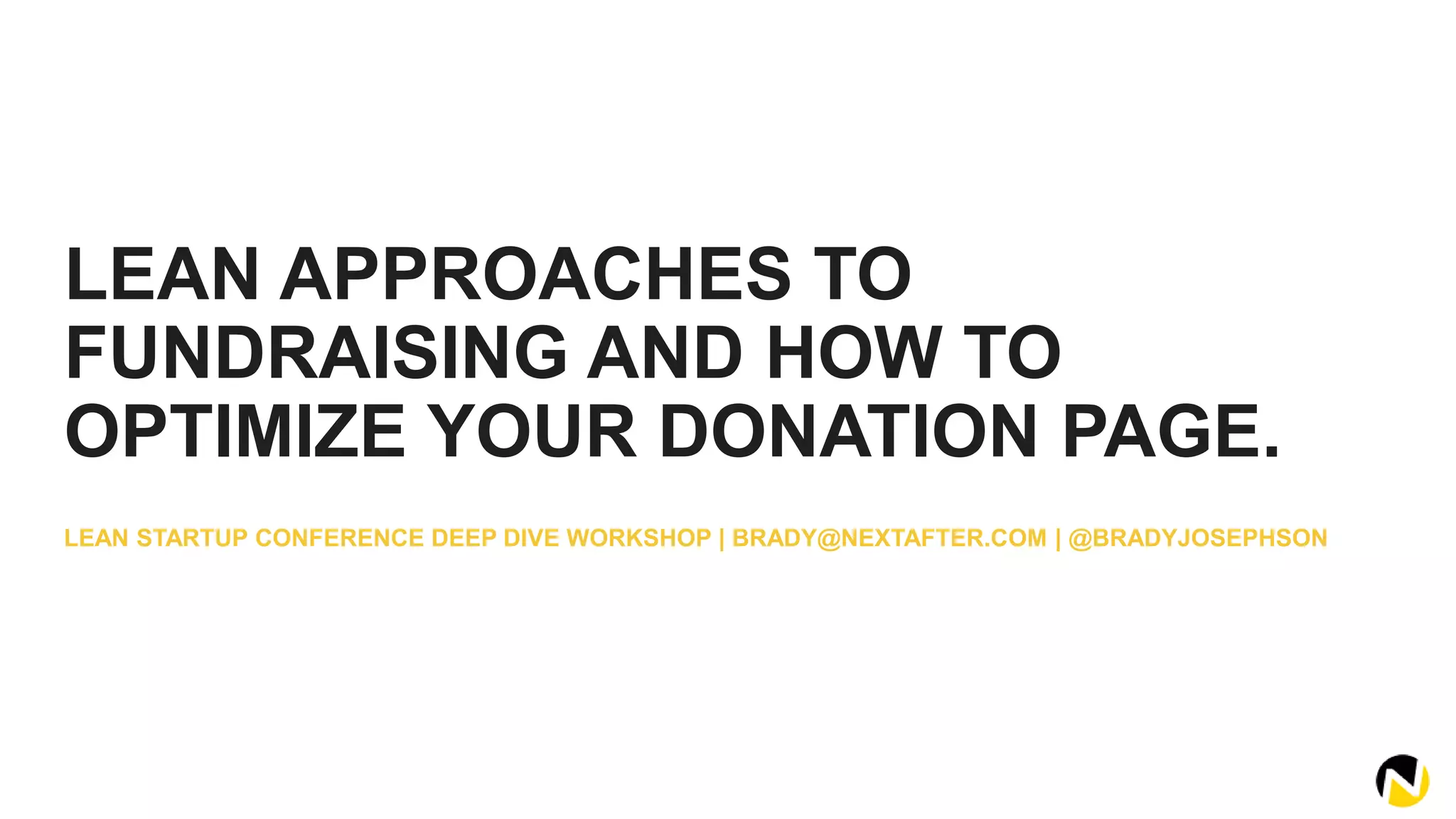 C4: Lean Approaches to Fundraising and How to Optimize Your Donation ...