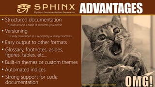Project Documentation with Sphinx (or, How I Learned to Stop Worrying ...