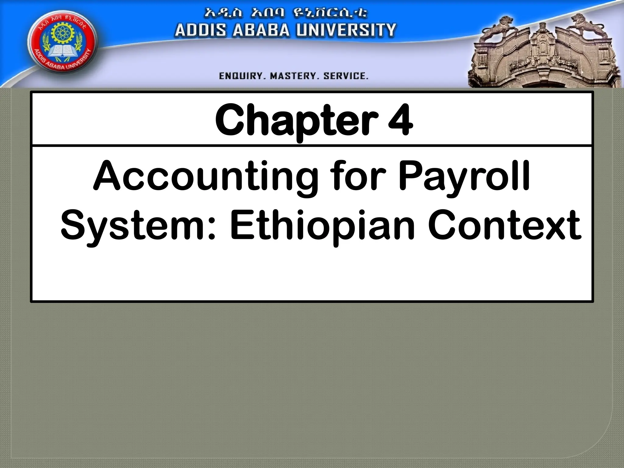 Accounting on Ethiopian payroll system an accounting framework for the ...