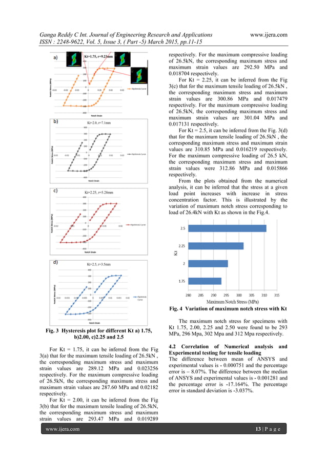Experimental and numerical analysis of elasto-plastic behaviour of notched specimen to tensile ...