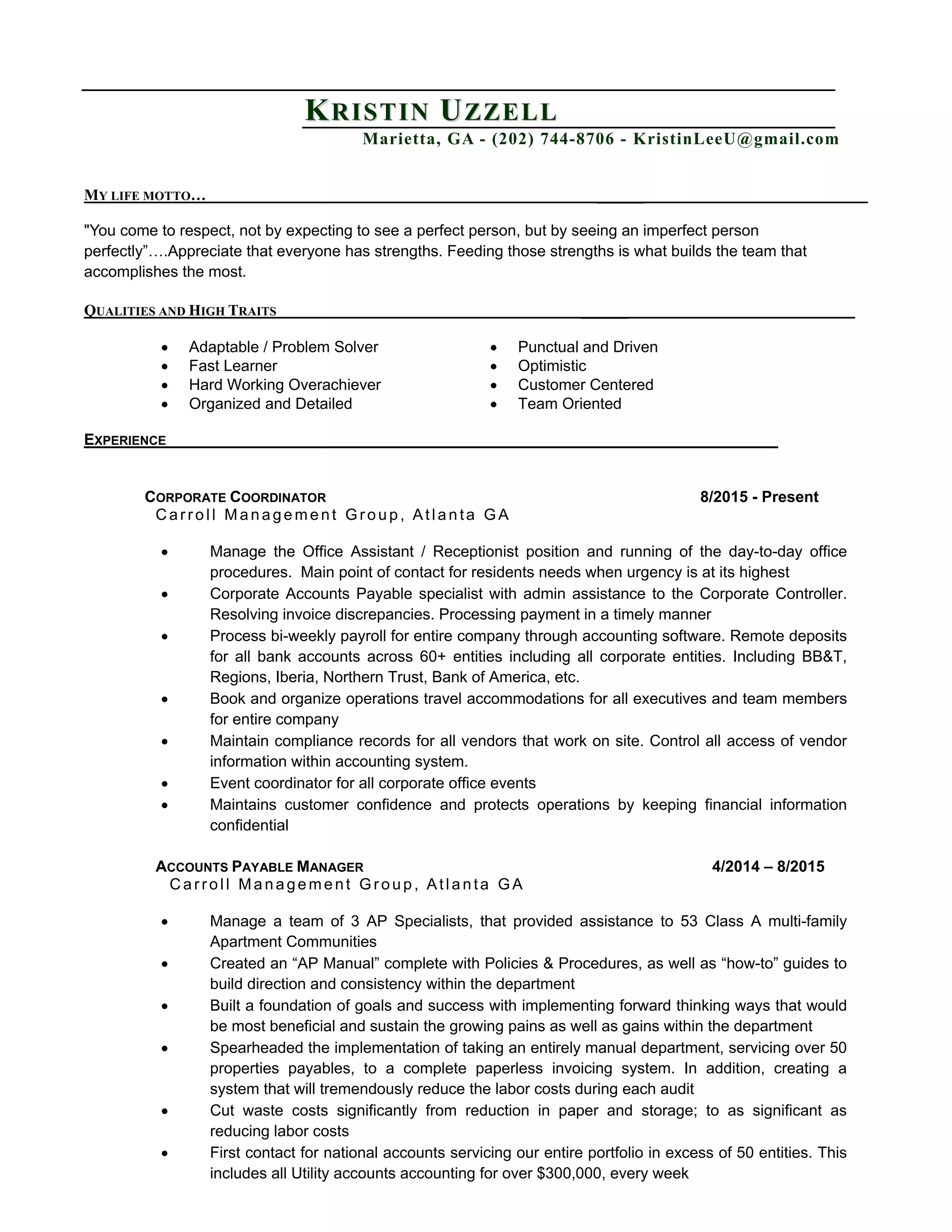 Kristin Uzzell - Resume | PDF