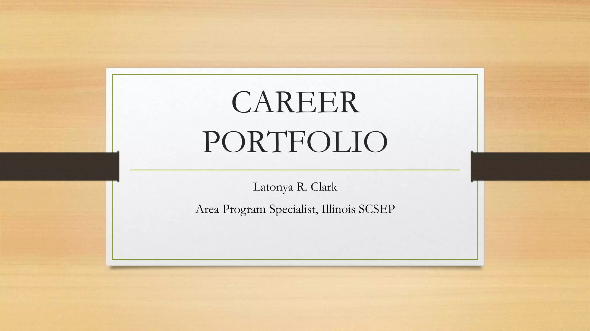 CAREER PORTFOLIO PRESENTATION | PPTX