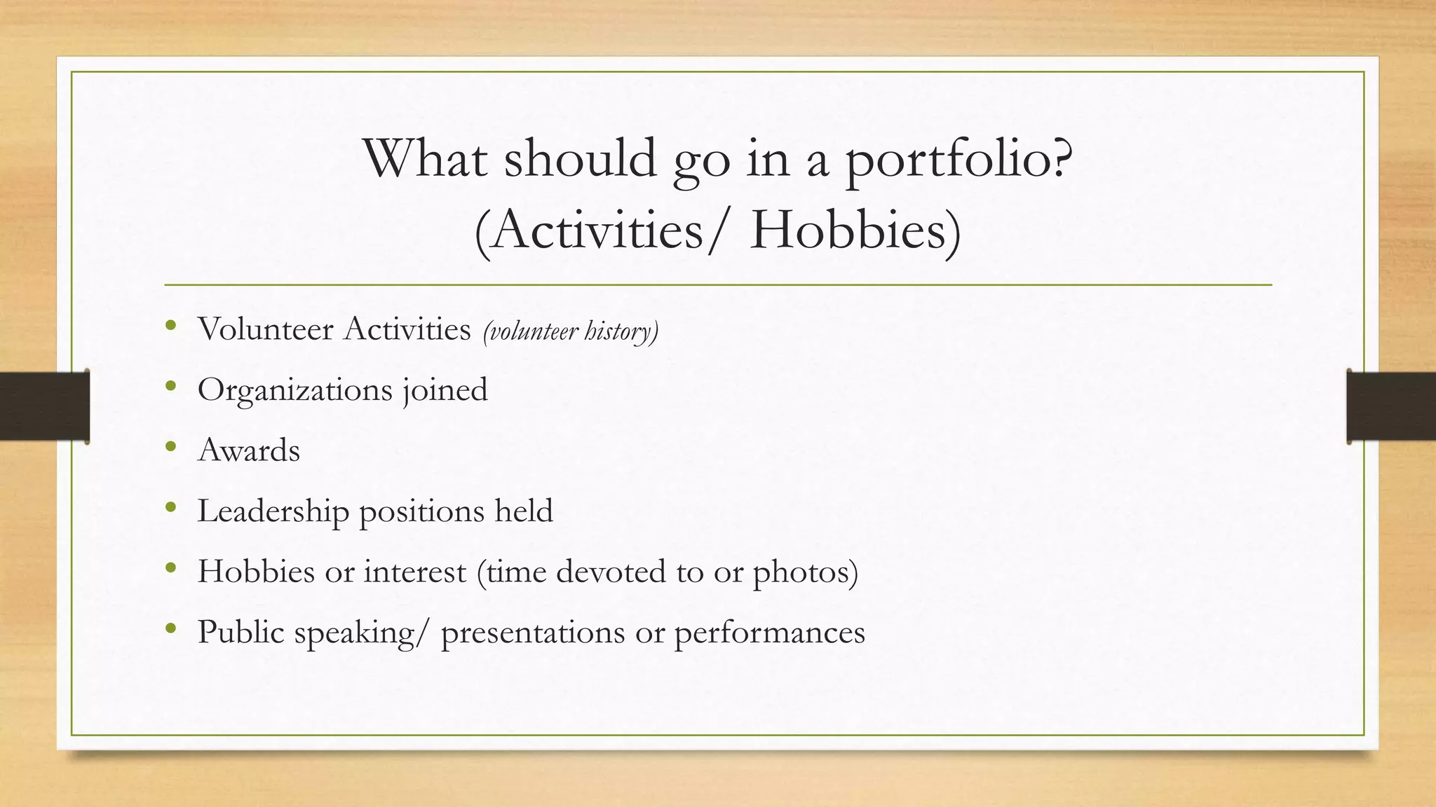 CAREER PORTFOLIO PRESENTATION | PPTX