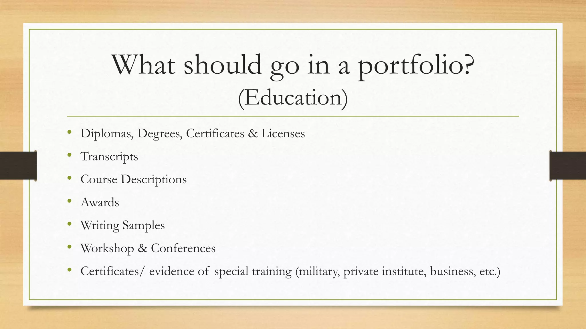 CAREER PORTFOLIO PRESENTATION | PPTX