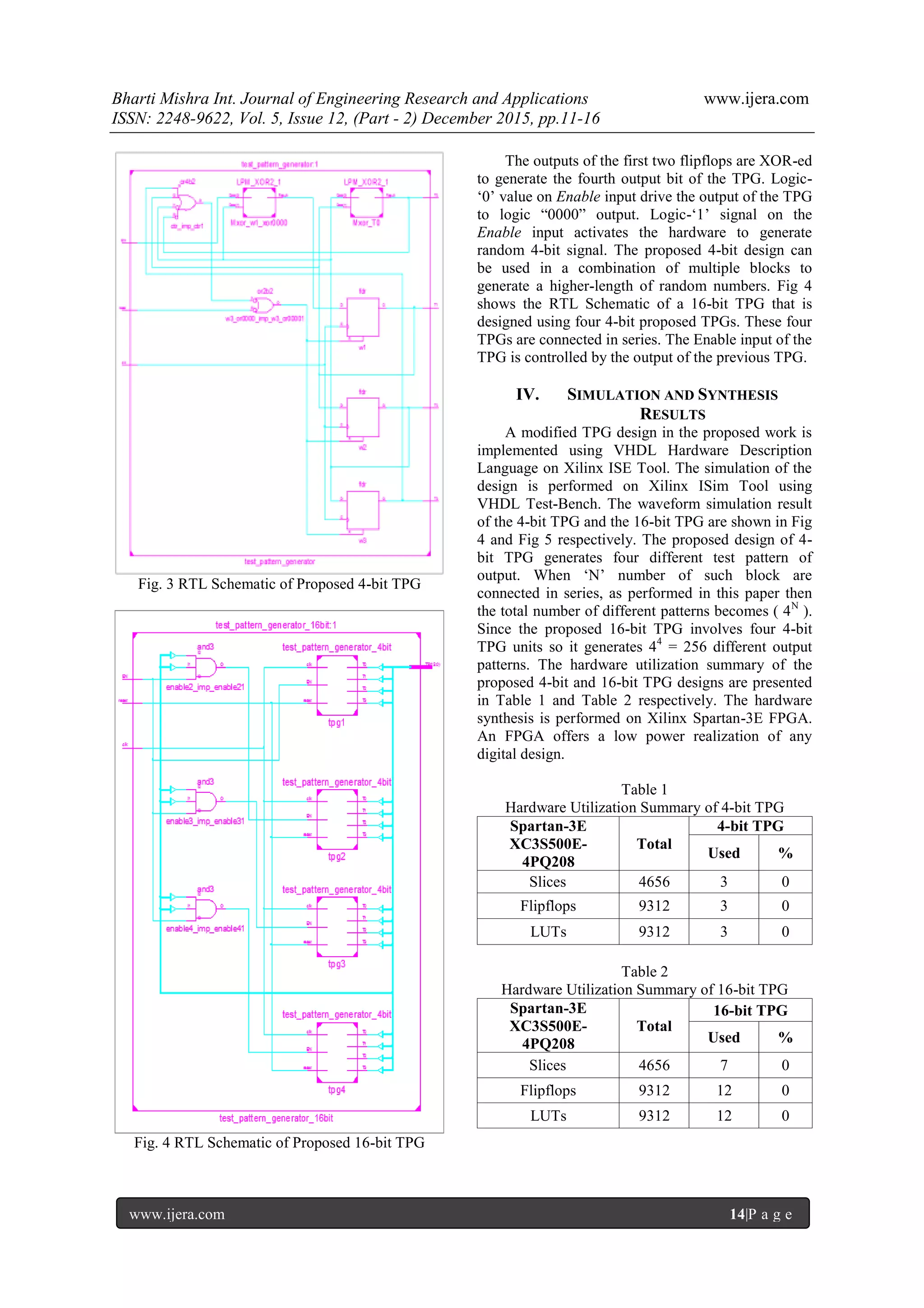 A Modified Design Of Test Pattern Generator For Built In Self Test Applications Pdf