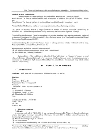 How Financial Mathematics Focuses On Business And Others Mathematical ...